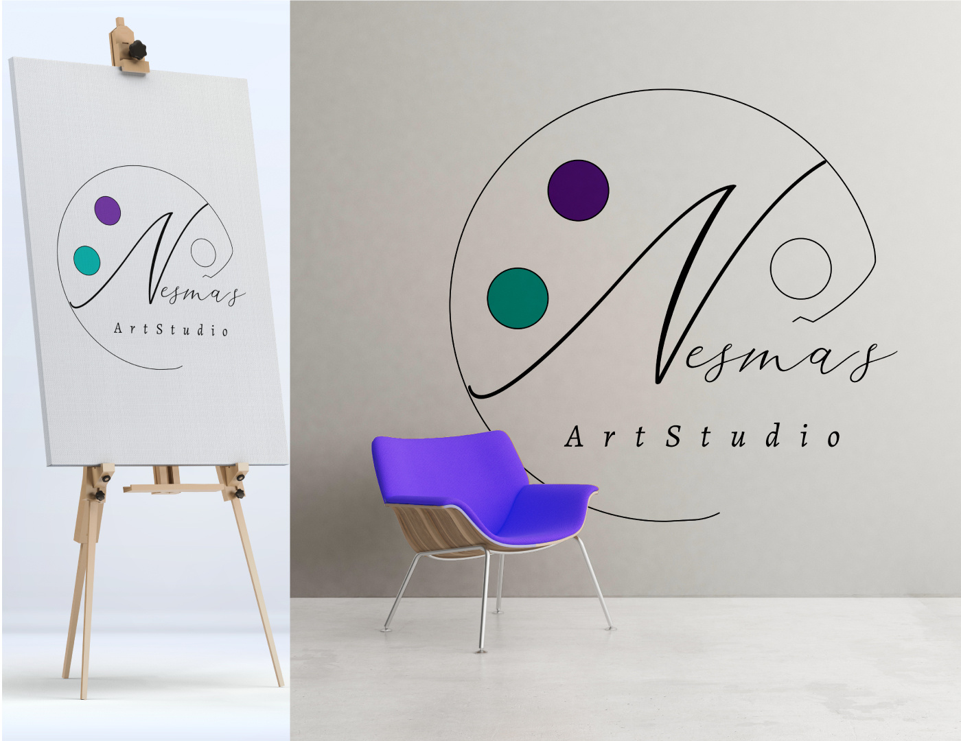 Nesma's Art Studio Logo Design by Hussein Akl on Dribbble