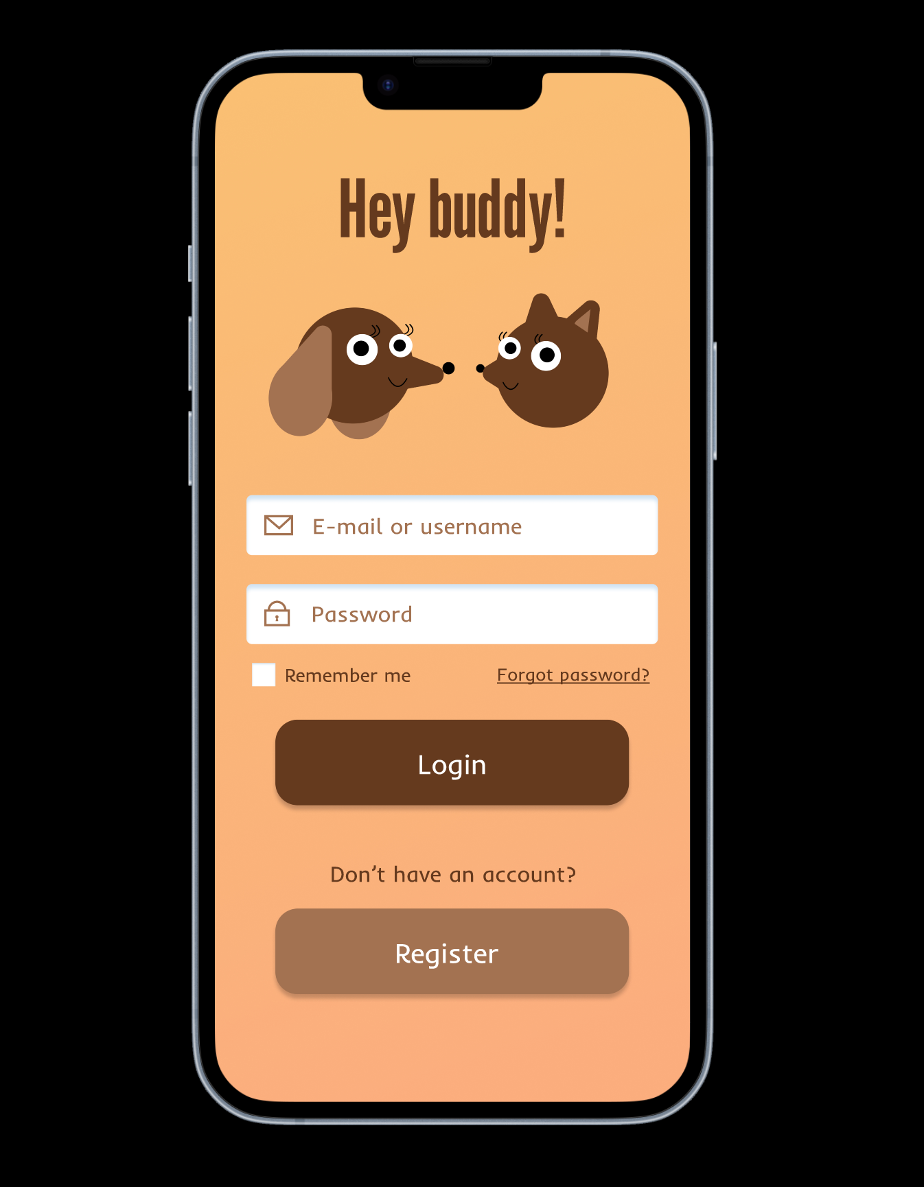 Hey buddy! App login page by Madelen Foss on Dribbble