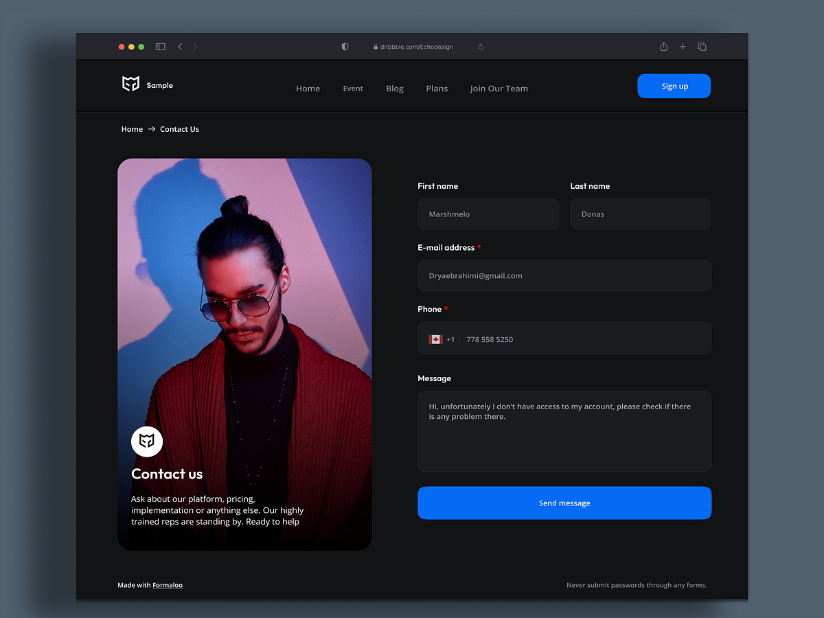 Browse thousands of Contact images for design inspiration | Dribbble