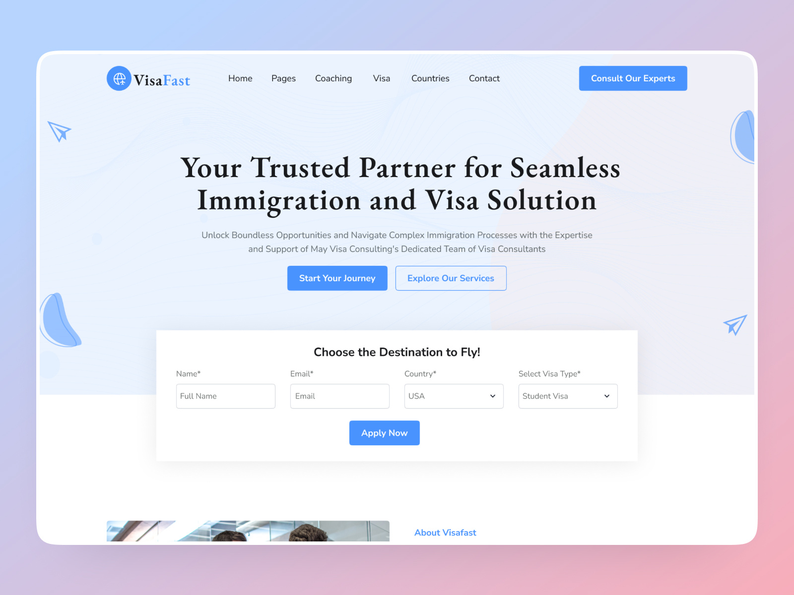 Immigration and Visa Consulting Landing Page by Shagor Ahmed for ...