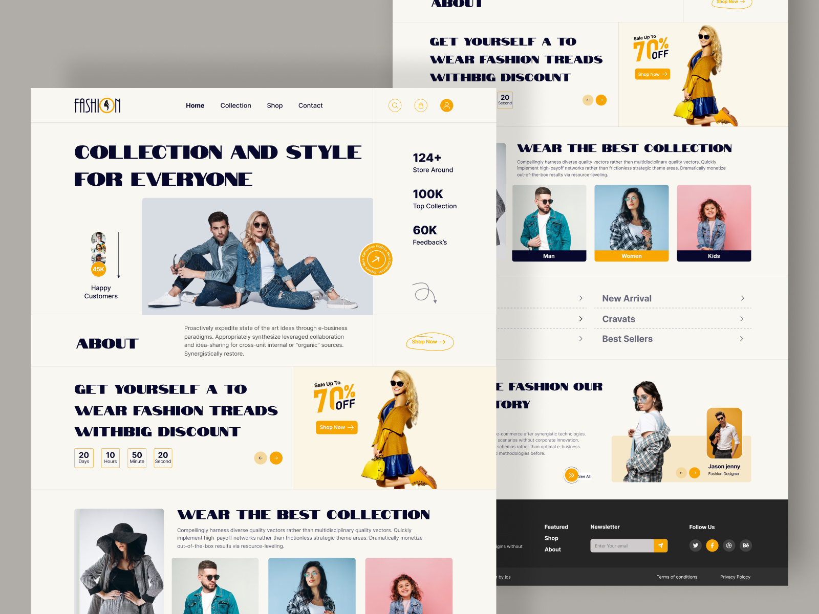 Fashion Style Website Design: Landing Page / Home Page by Josim ...