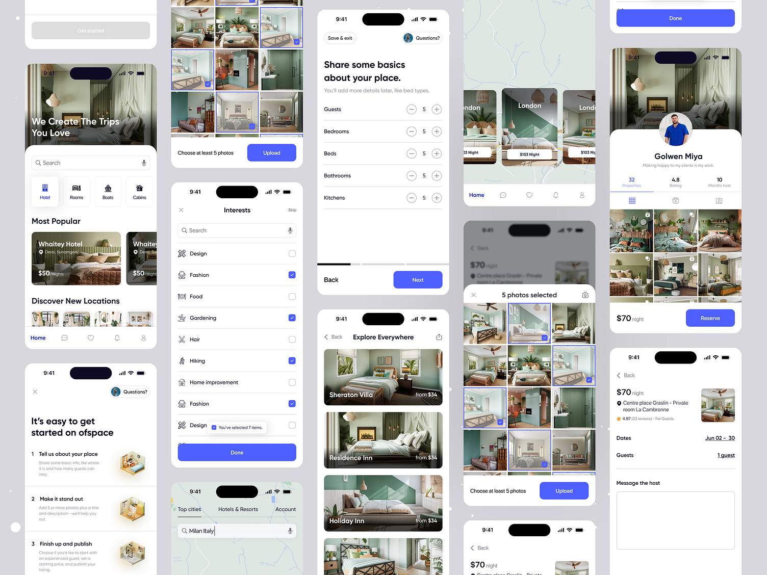 Booking App UI by Ofspace UX/UI on Dribbble