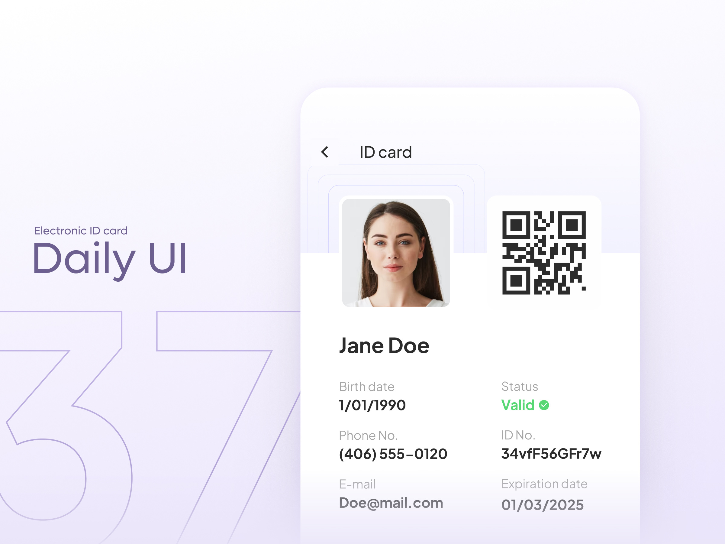 Daily UI #37 - Electronic ID card by Veronica K on Dribbble
