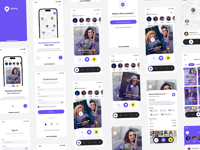 Dating App designs, themes, templates and downloadable graphic elements ...