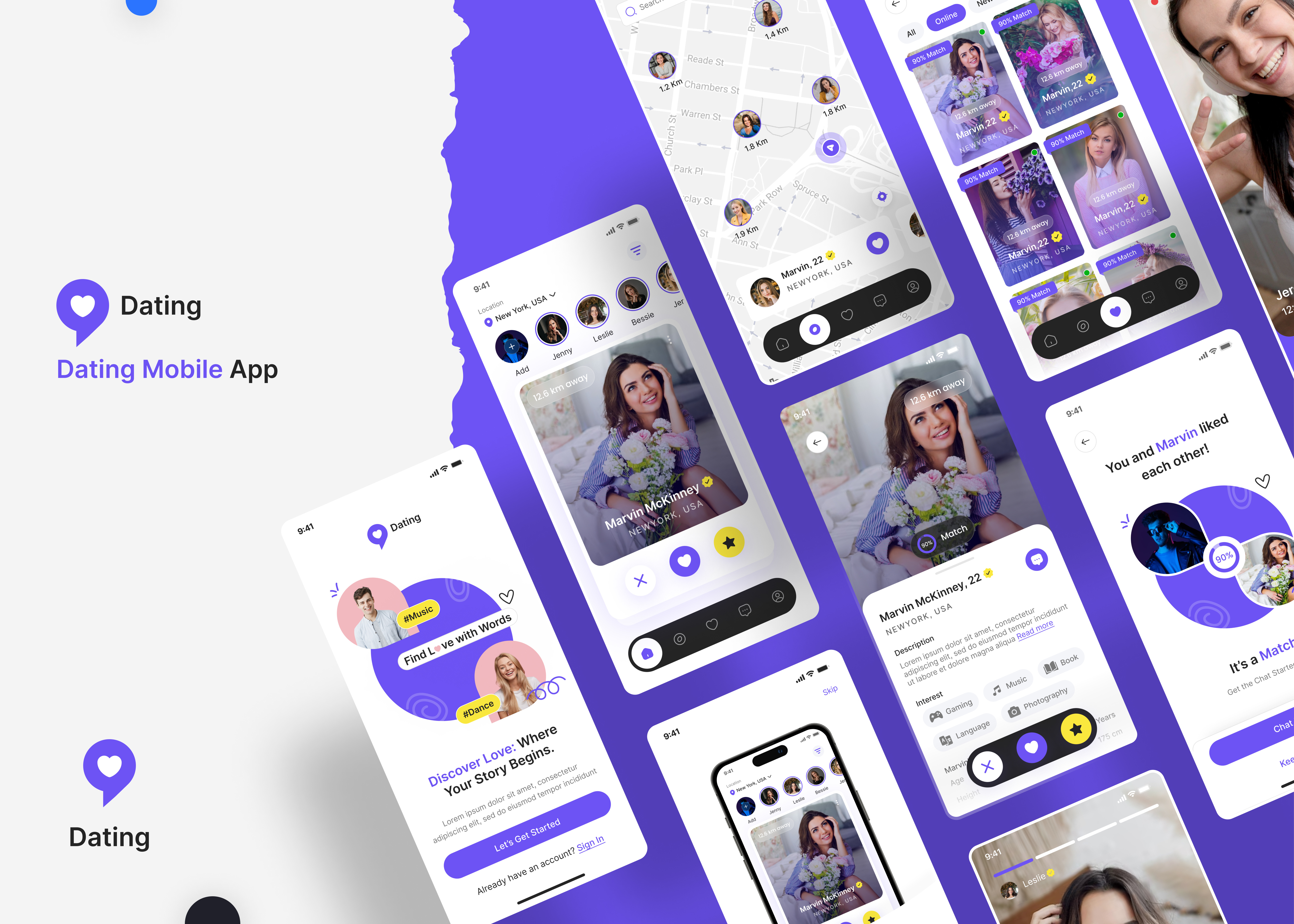 Dating App Figma UI Design | Dating App | UI UX Design | App UI by ...