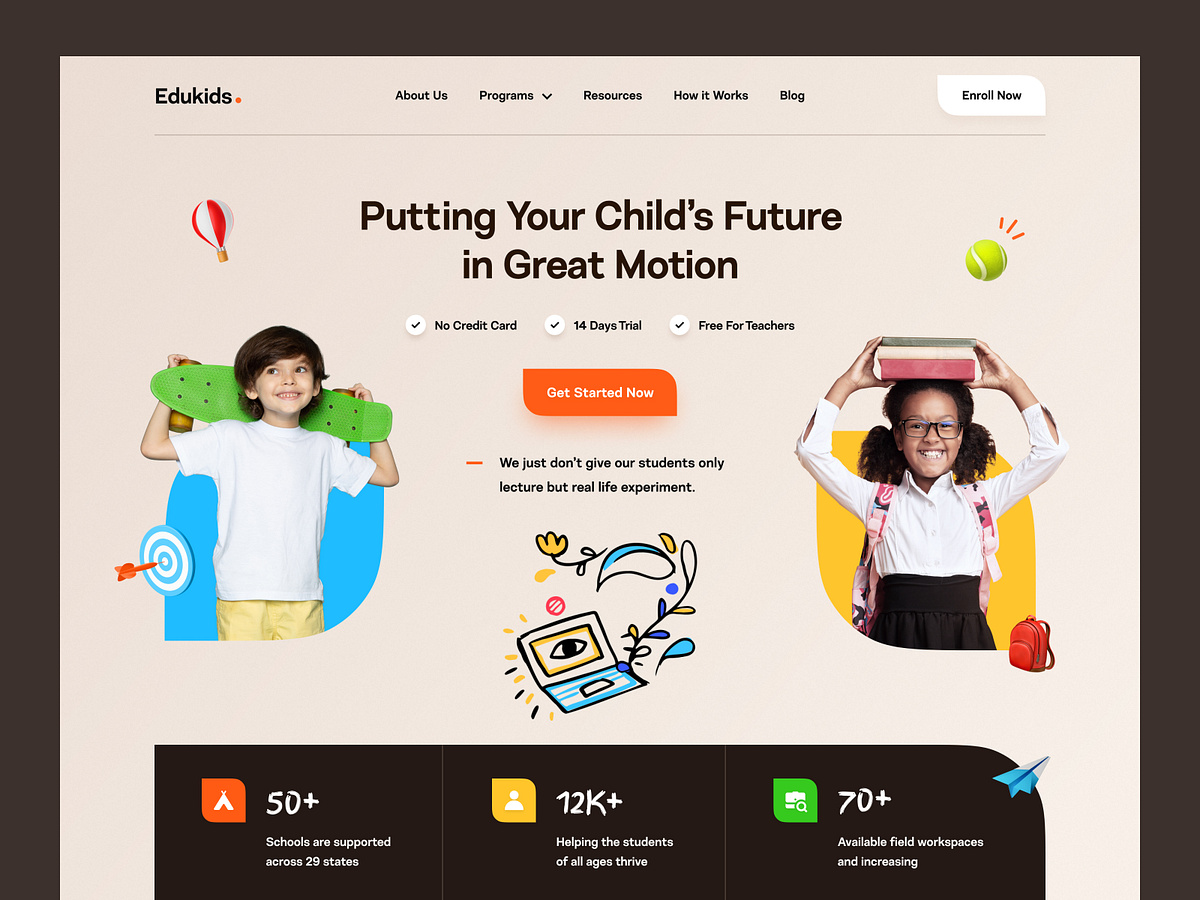 Kids Education Website design by Farzan Faruk for Rylic Studio on Dribbble