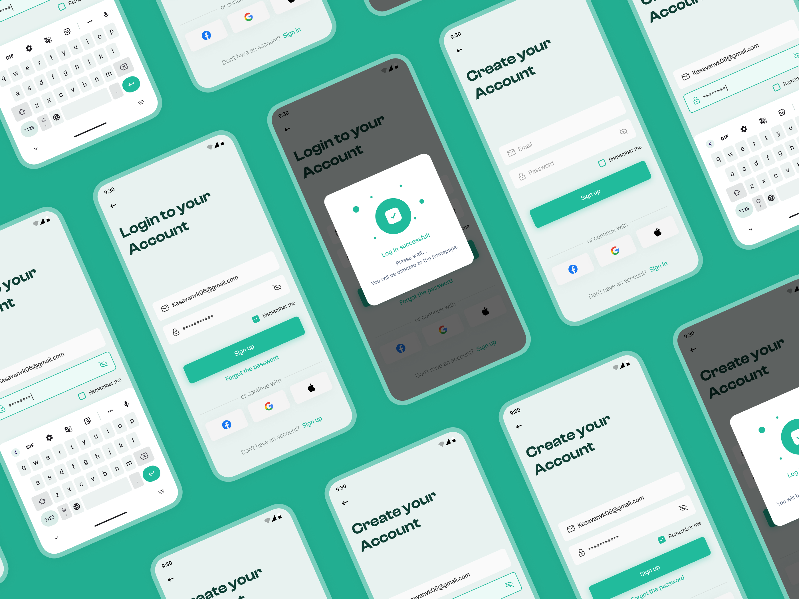 Mobile app Login flow by Kesavan V on Dribbble