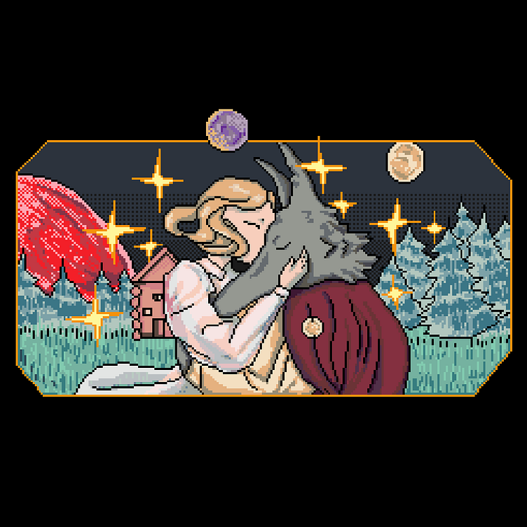 Silent pixel comic "Under Violet Moon" by Antonina Korotkova on Dribbble
