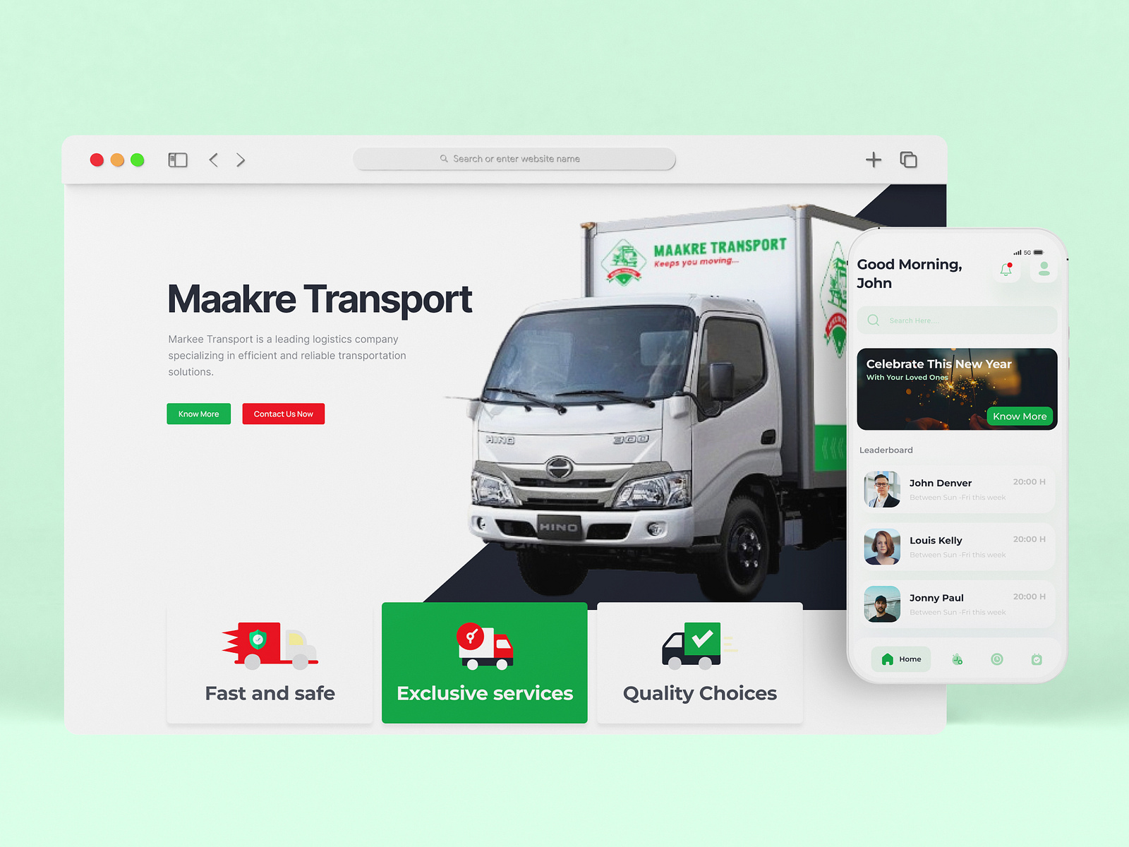 Website and Mobile Design for Transport Company by Saurav Karn on Dribbble