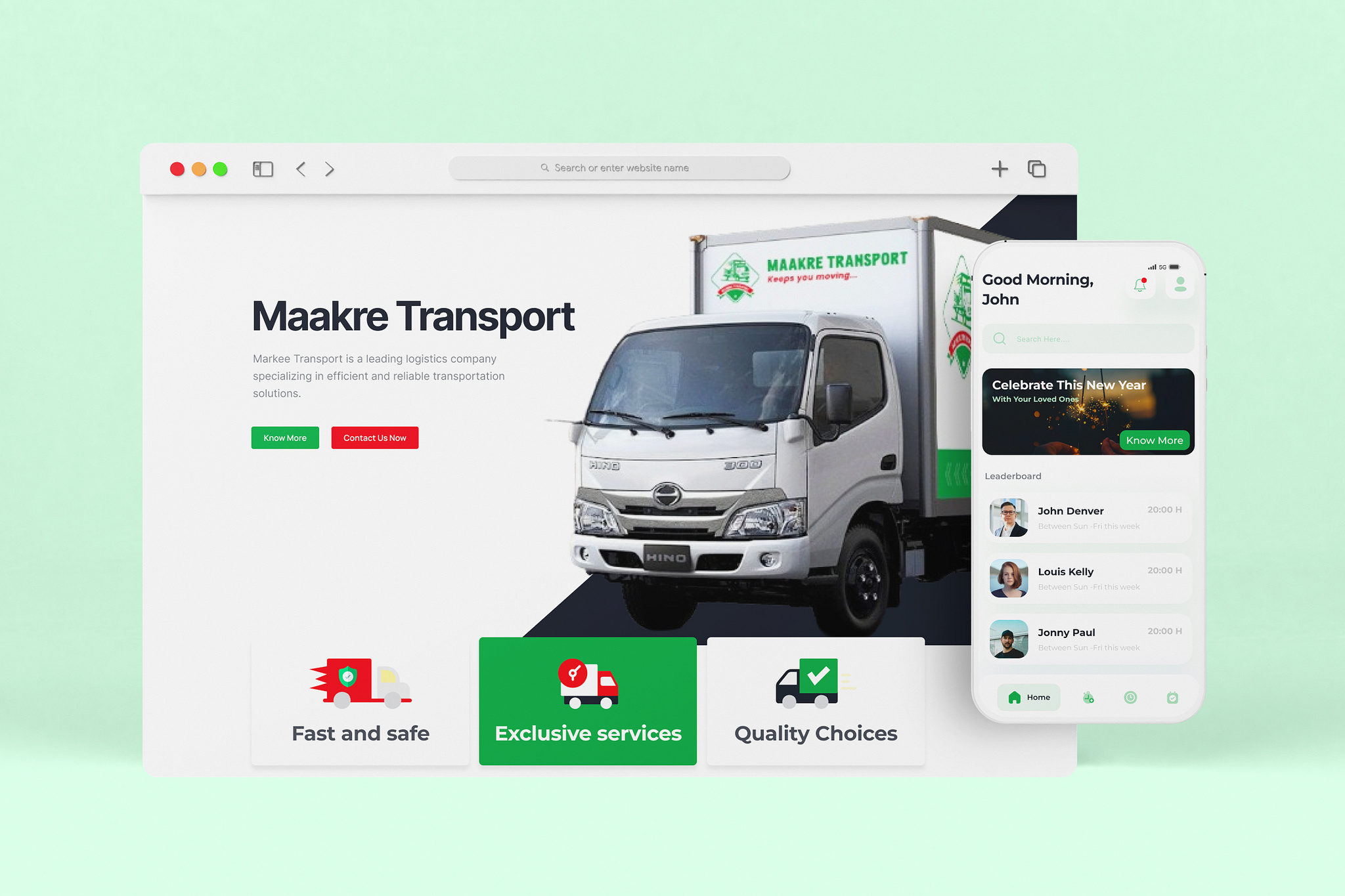 Website and Mobile Design for Transport Company by Saurav Karn on Dribbble