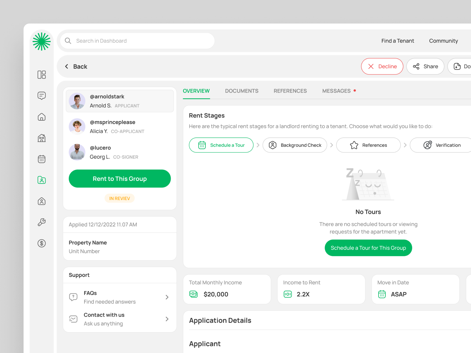 Real Estate Landlord Dashboard UI by Begench on Dribbble