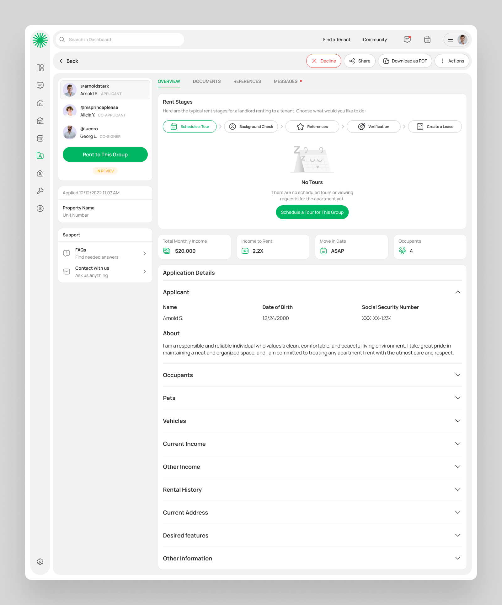 Real Estate Landlord Dashboard UI by Begench on Dribbble