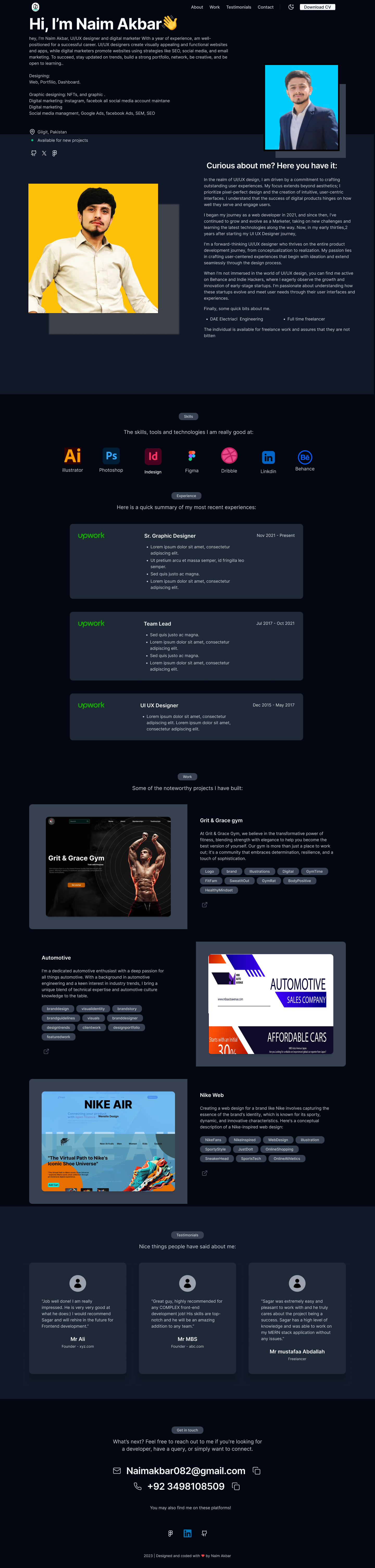 UI UX portfolio design by naim akbar on Dribbble