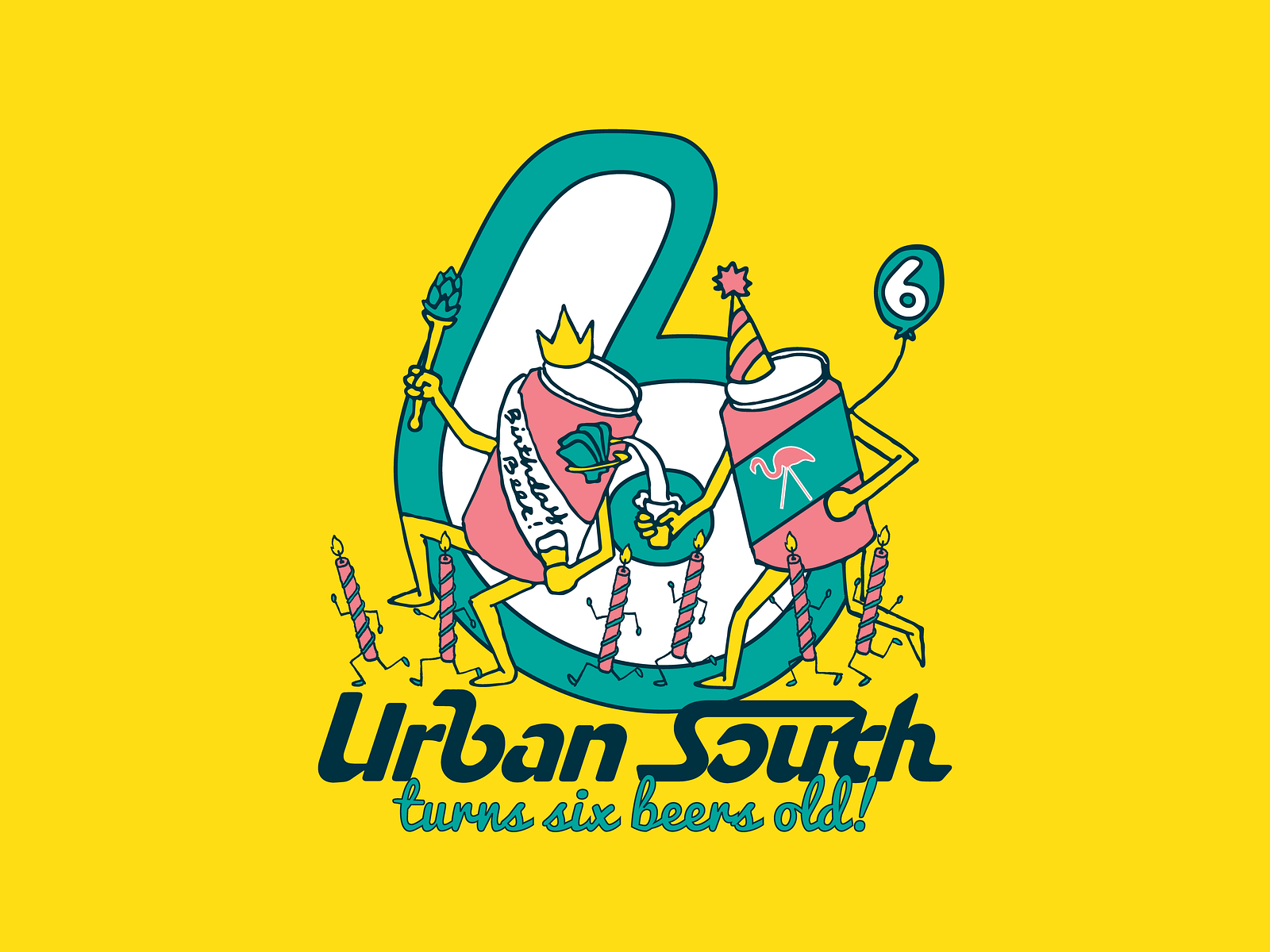 Six Beers Old - A New Orleans Brewery's 6th Anniversary Design by Mitch ...