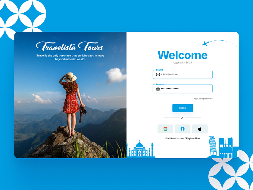 Travel Login Page designs, themes, templates and downloadable graphic ...