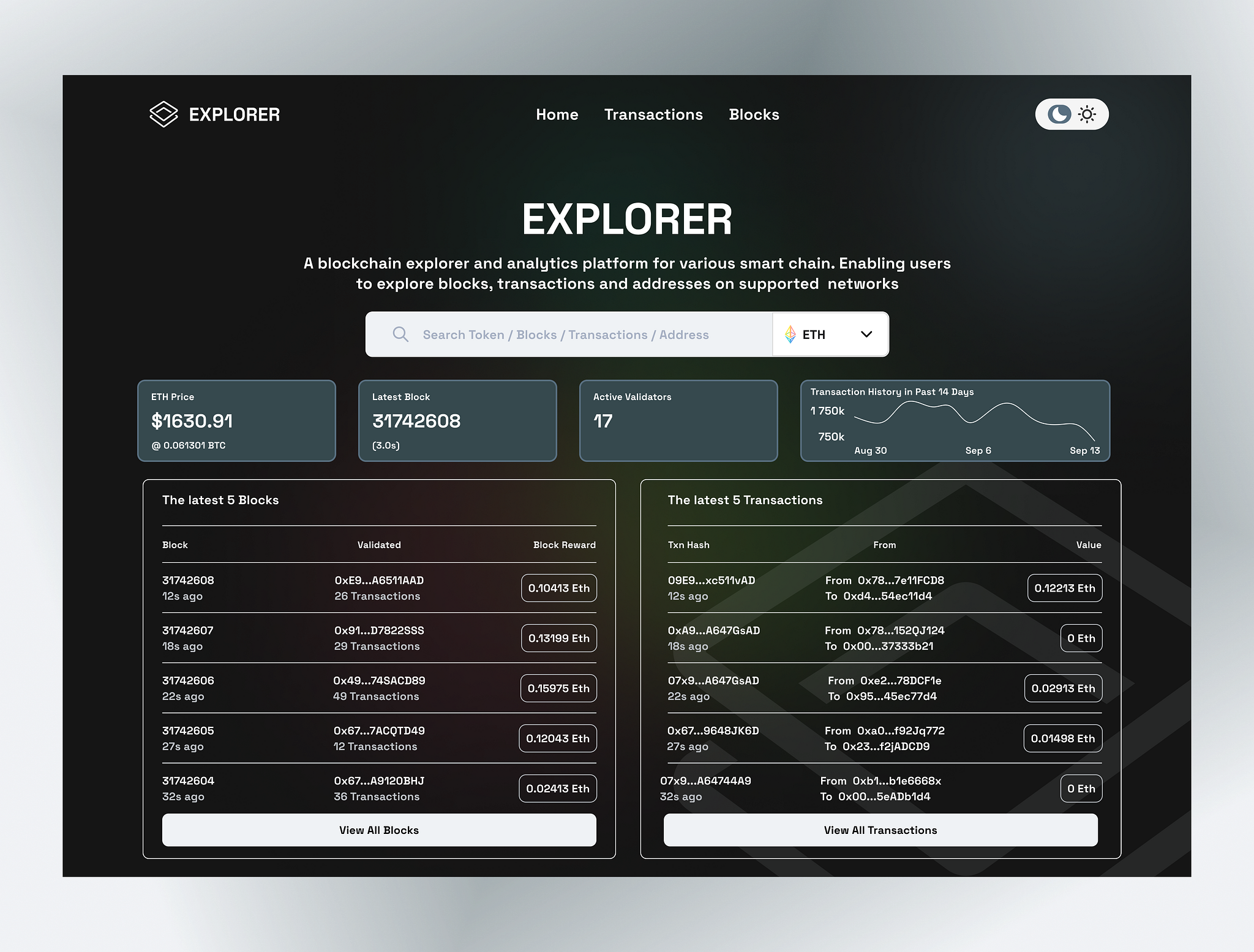 Blockchain Explorer by ekene edebeatu on Dribbble