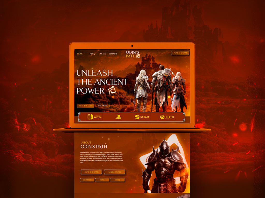 Web RPG Game Design Landing Page by Entertact com on Dribbble