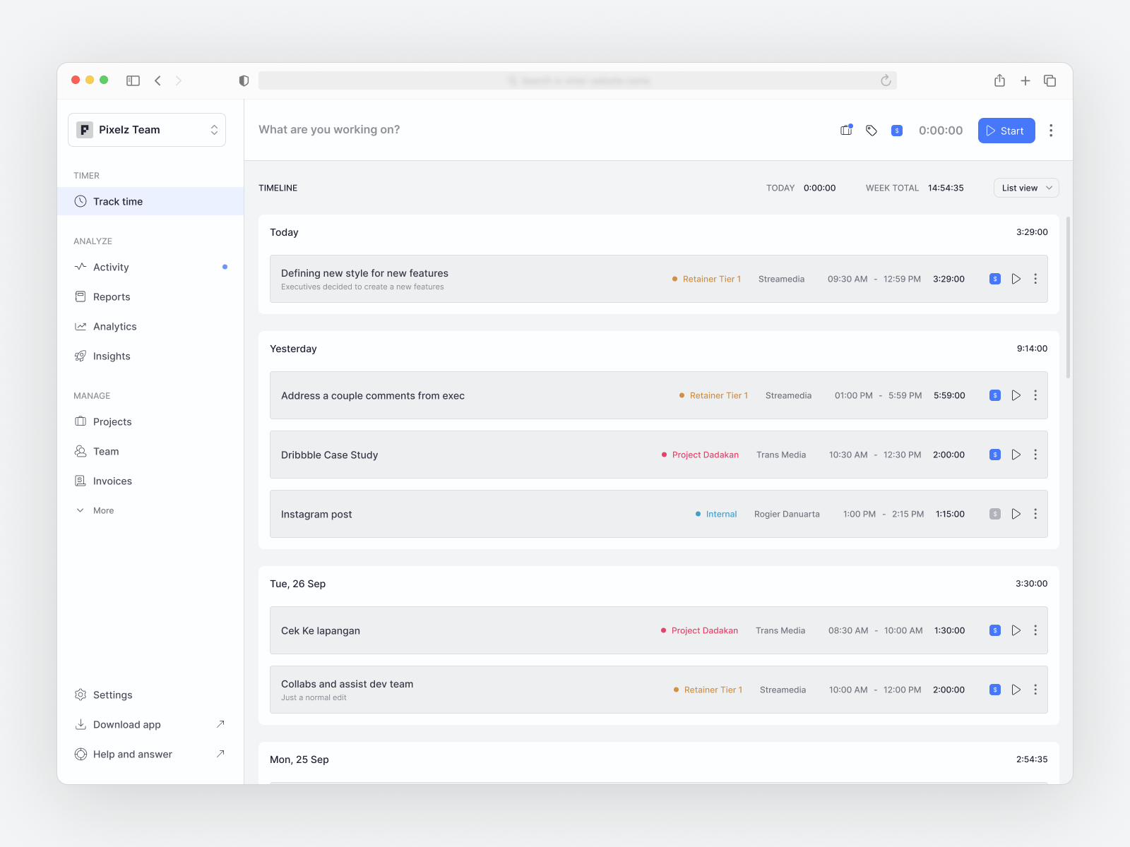 Time Tracker Web App SaaS Dashboard by Pixelz on Dribbble Time Tracker Web App SaaS Dashboard by Pixelz on Dribbble