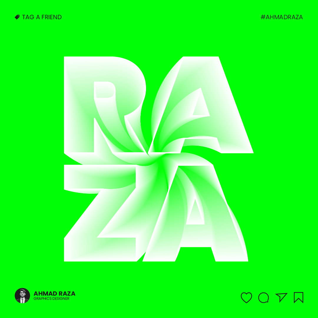 Raza Text Effect Post..... by AHMAD RAZA on Dribbble