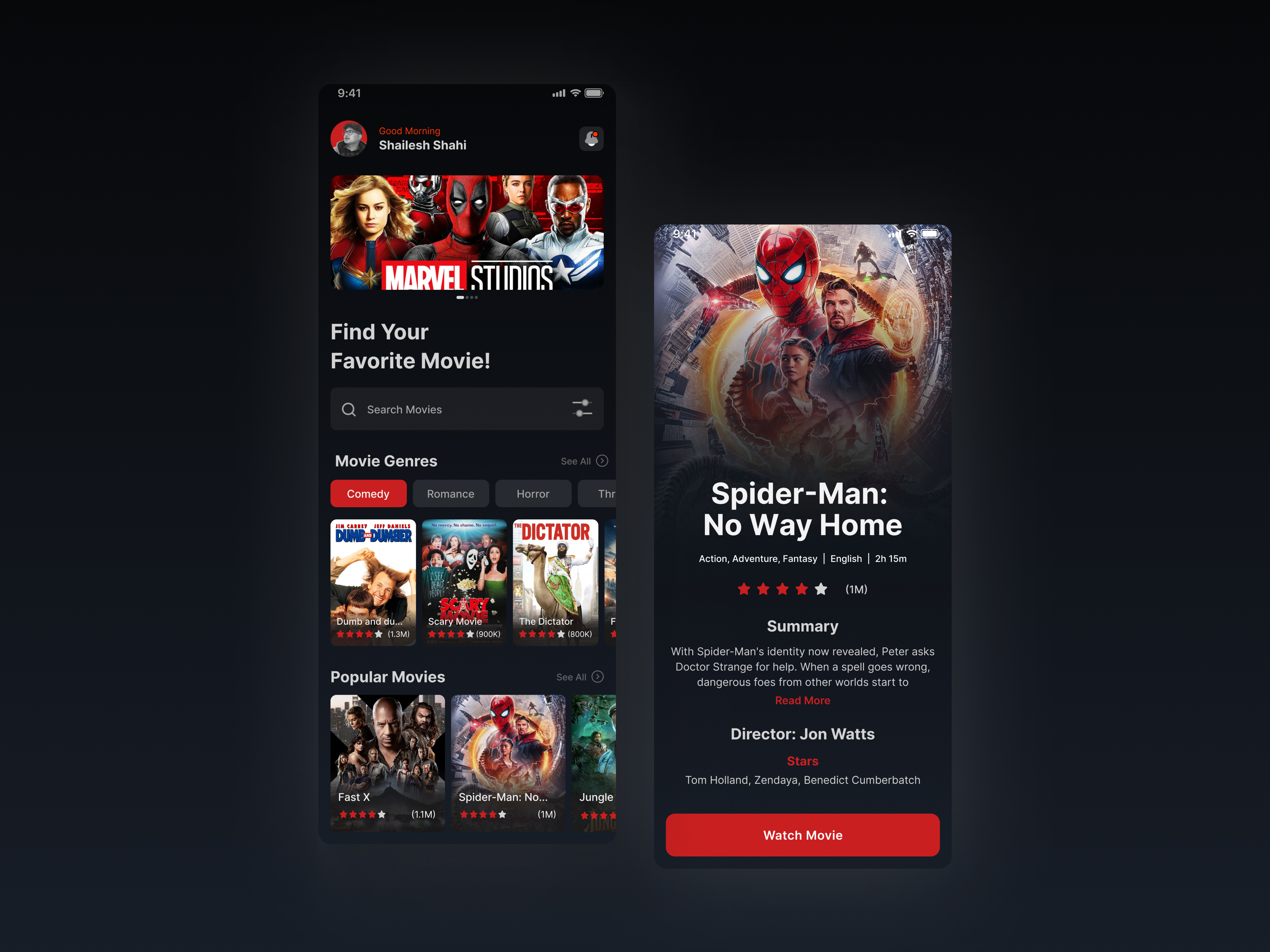 Movie App UI designs, themes, templates and downloadable graphic ...