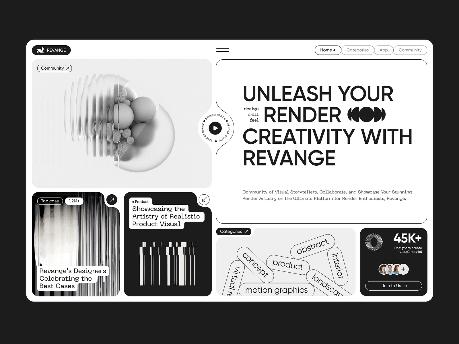 Revange - 3d Render community by Anton Prykhodko on Dribbble