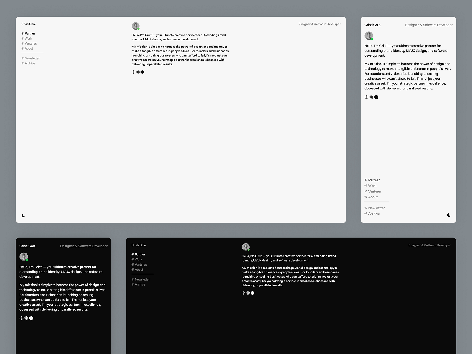Personal Website Redesign by Cristi Goia on Dribbble