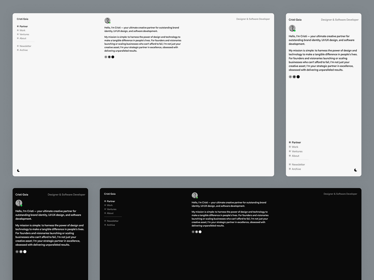 Personal Website Redesign by Cristi Goia on Dribbble