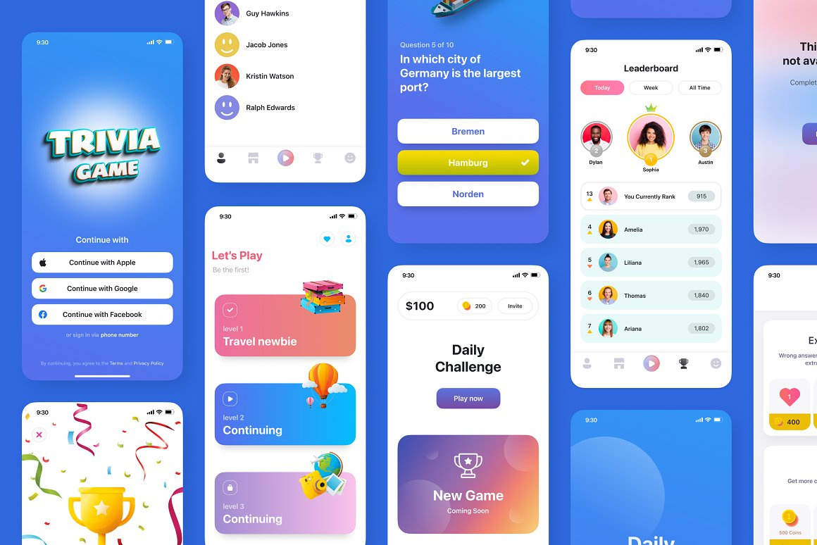 Quiz App, Trivia App | UI Kit PRO by Sunny goo on Dribbble