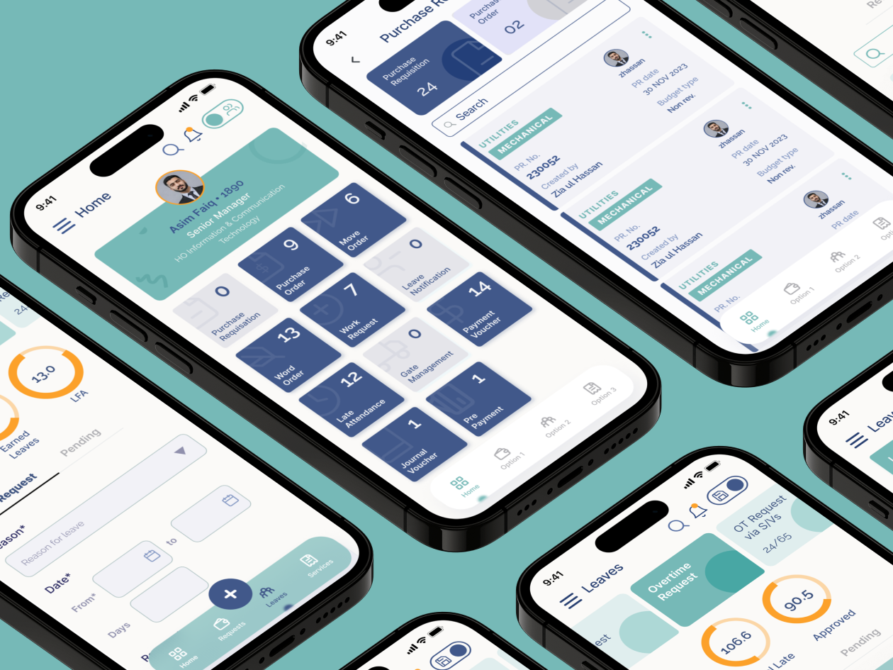 Mobile app SaaS ux/ui design of existing desktop ERP & HR portal by ...
