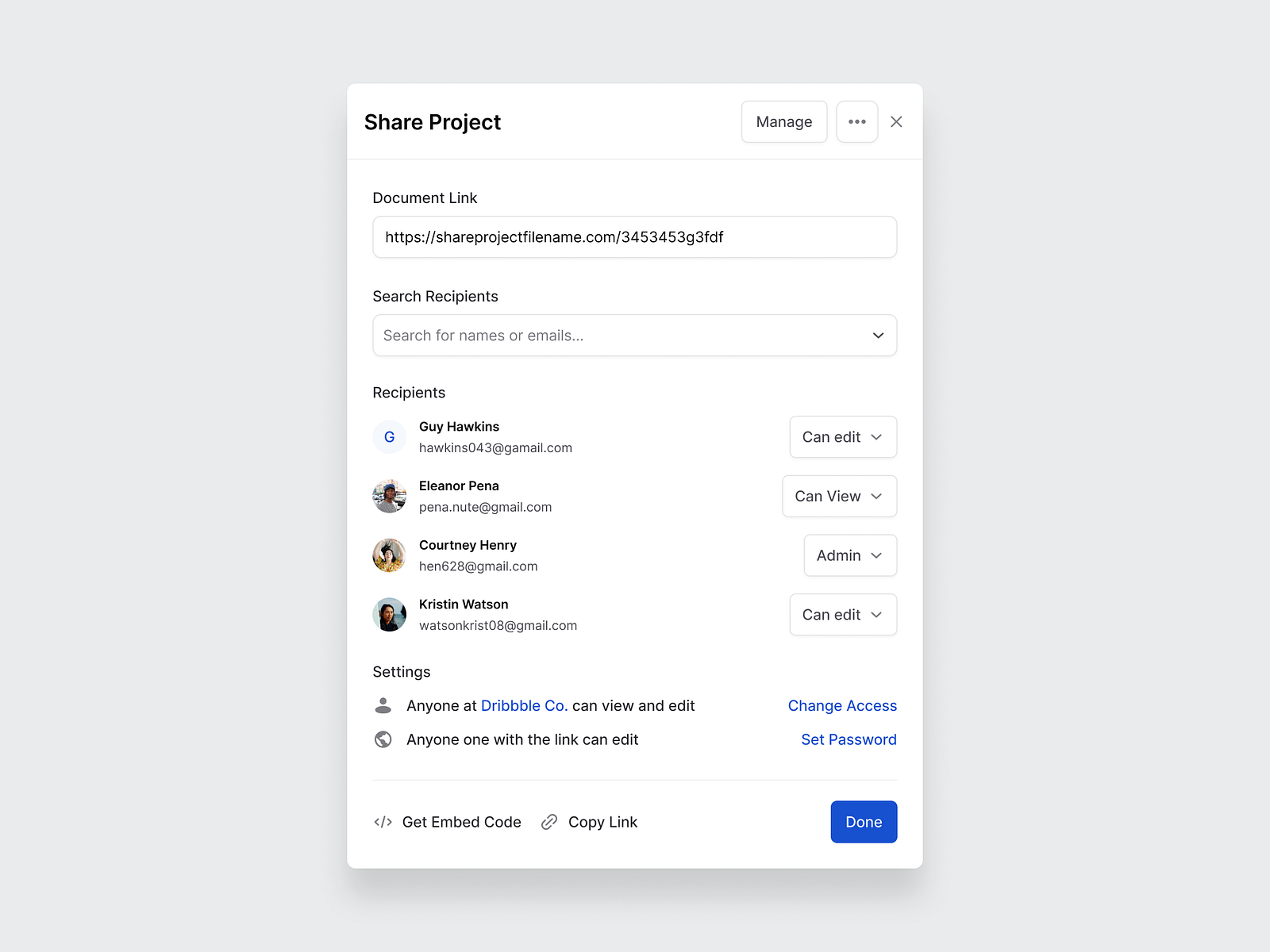 Share Project Modal by Uvais ur Rehman on Dribbble Share Project Modal by Uvais ur Rehman on Dribbble