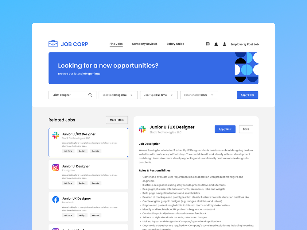Job Portal Ui Designs Themes Templates And Downloadable Graphic Elements On Dribbble