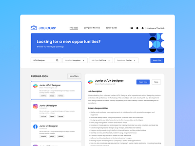 Job Portal/Job Finder - UI by Prashanthi on Dribbble