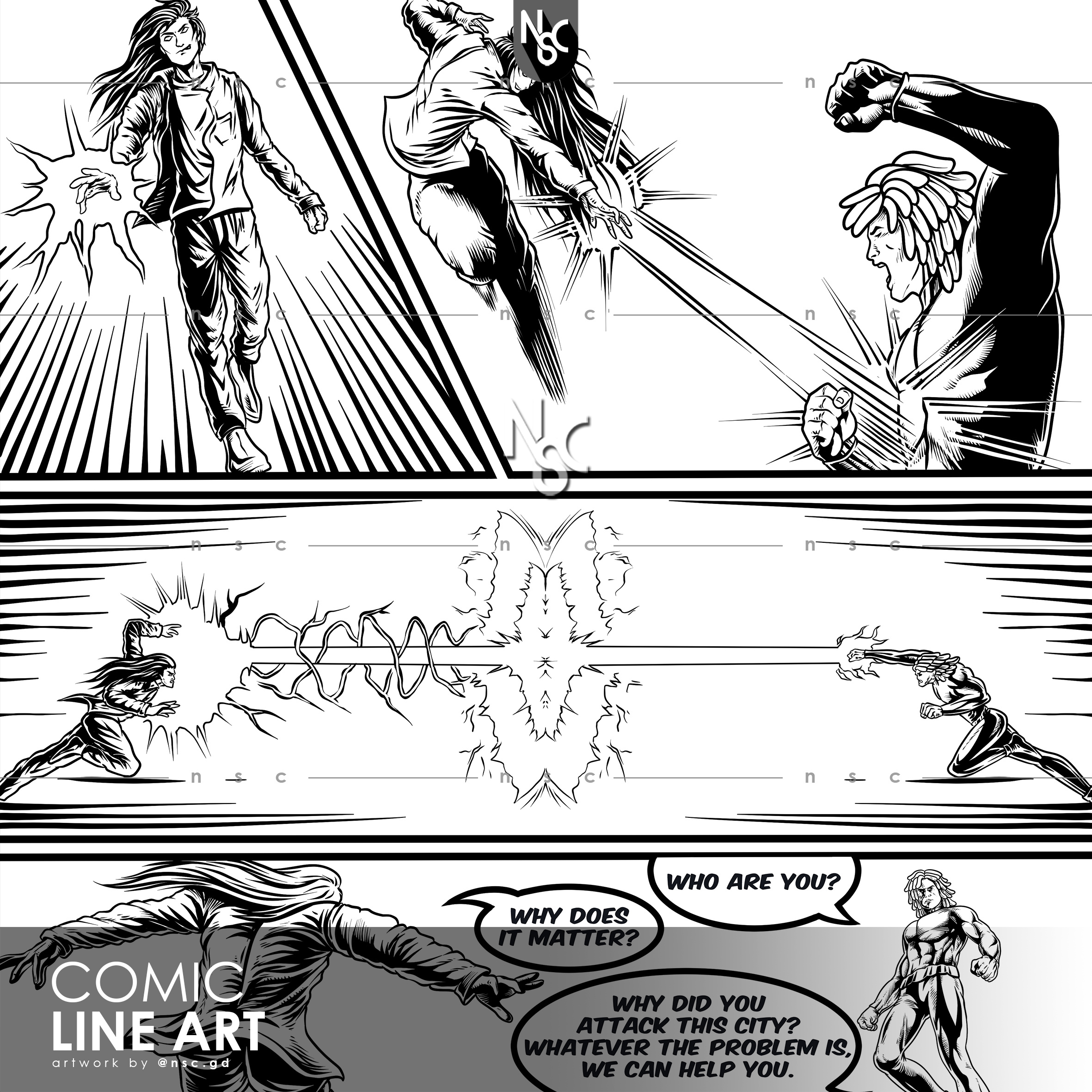 Comic Line Art commission Done by NSC.gd on Dribbble