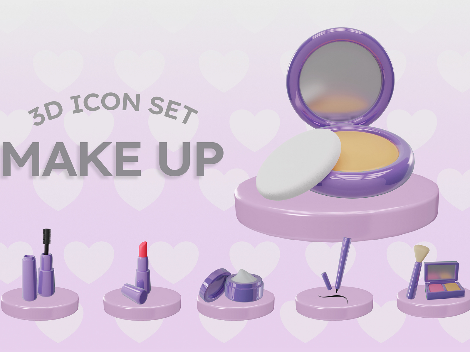 MAKE UP 3D ICON SET by Rina Avitandayu on Dribbble