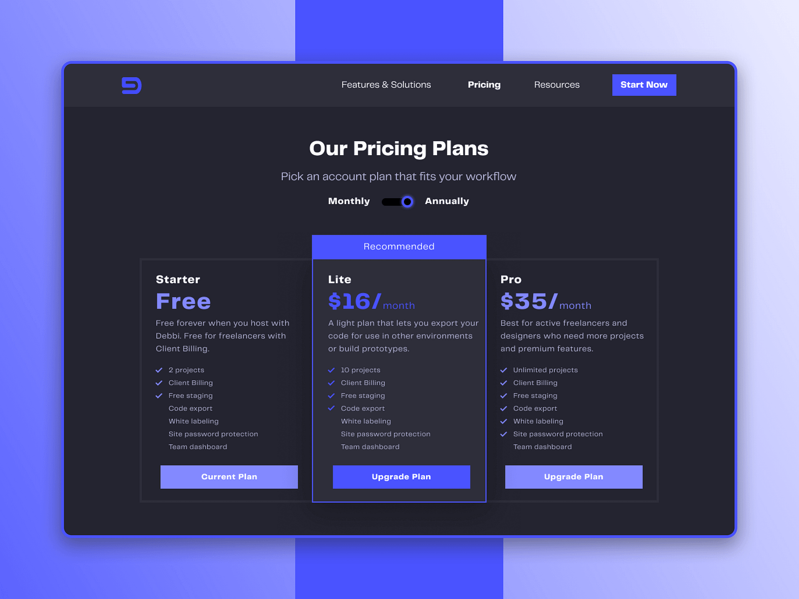 Pricing Page UI Design in Figma by Mehedi Hasan on Dribbble