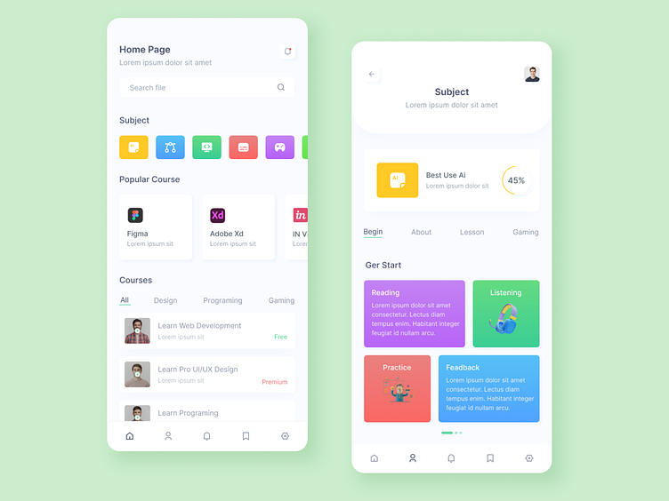 Education App UI Design by Rahat Hossen on Dribbble
