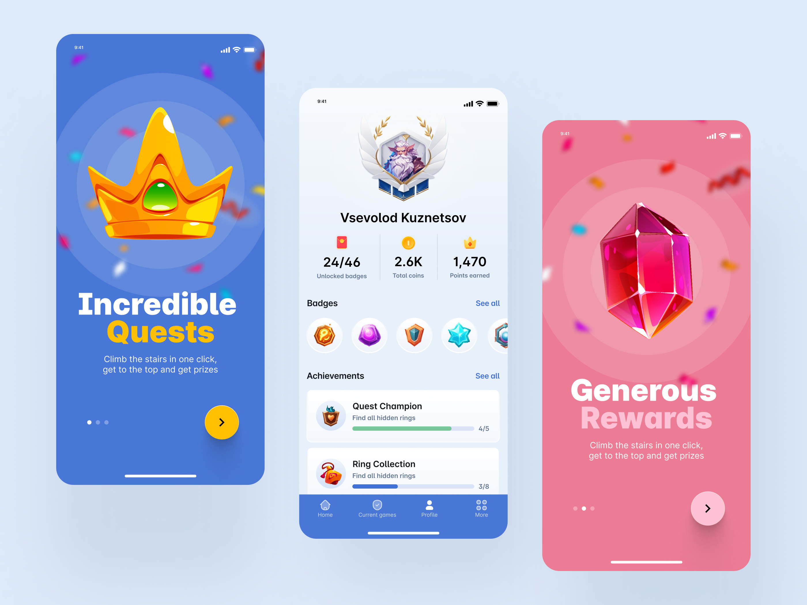 Game application UI design by Dmitry Kolesnikov 🇺🇦 on Dribbble