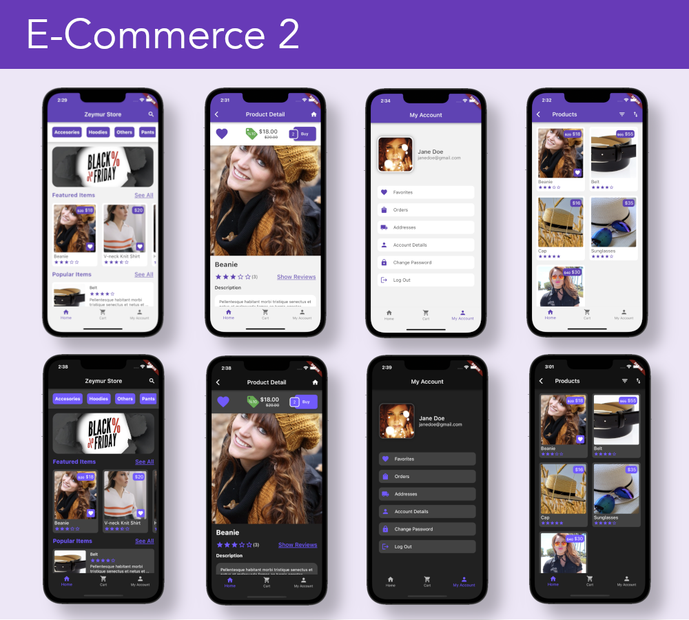 E-Commerce App UI Template 2 for Flutter by Zeymur on Dribbble