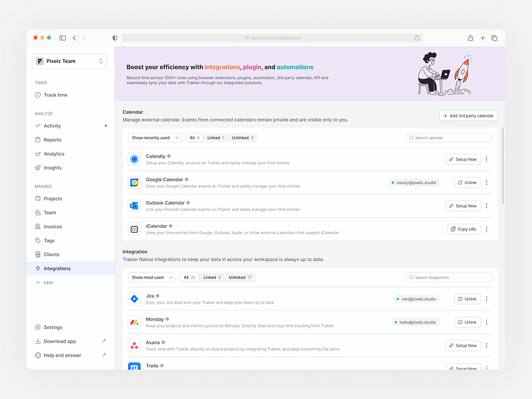 SaaS Dashboard in Time Tracker App by Pixelz on Dribbble SaaS Dashboard in Time Tracker App by Pixelz on Dribbble