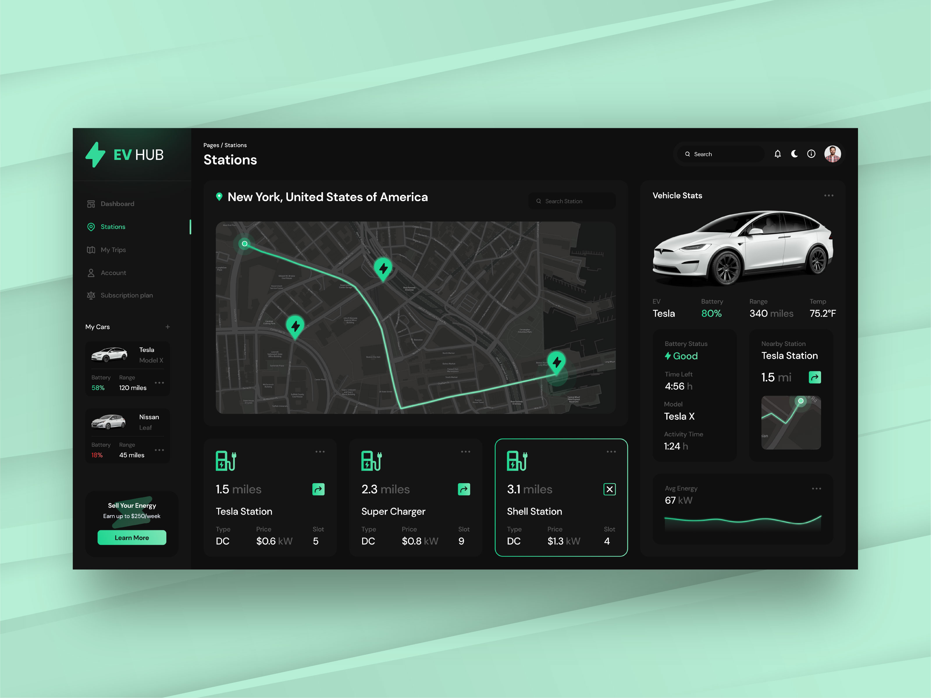 EV Charging Station Booking UI UX Dashboard for Web Application by ...