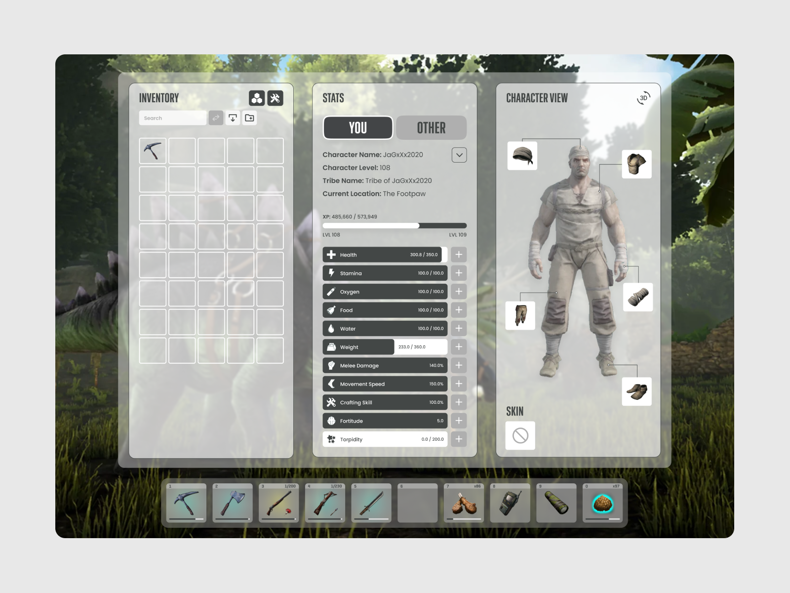 ARK: Survival Evolved UI Redesign by Pandorux Design Agency on Dribbble
