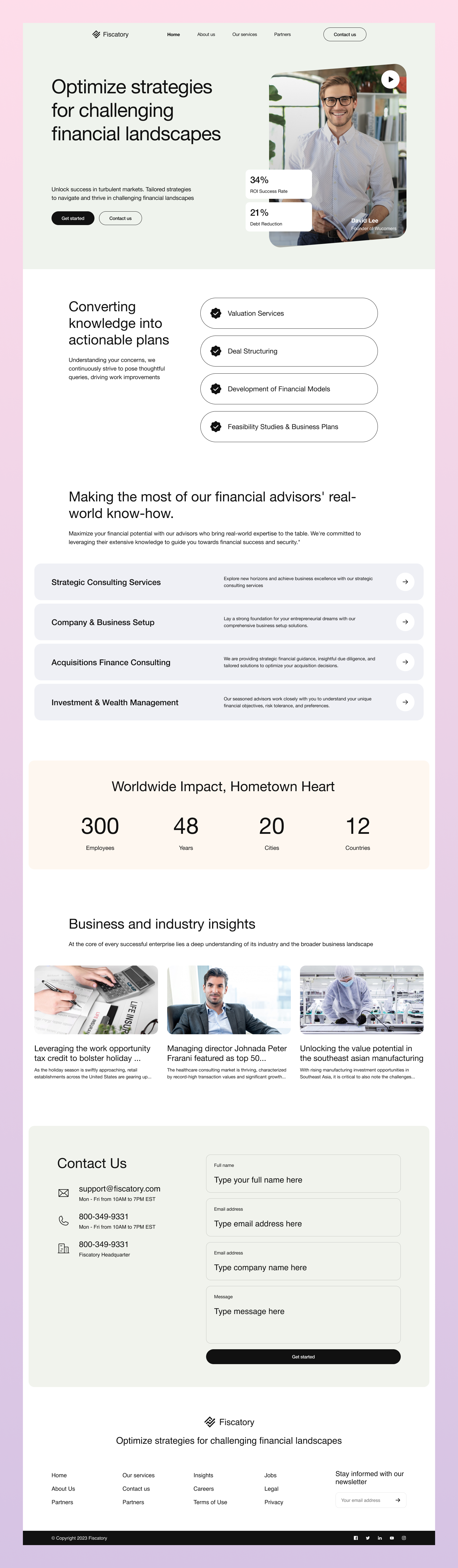 Fiscatory - Finance Consultant Company Website Design by Syahrul Falah ...