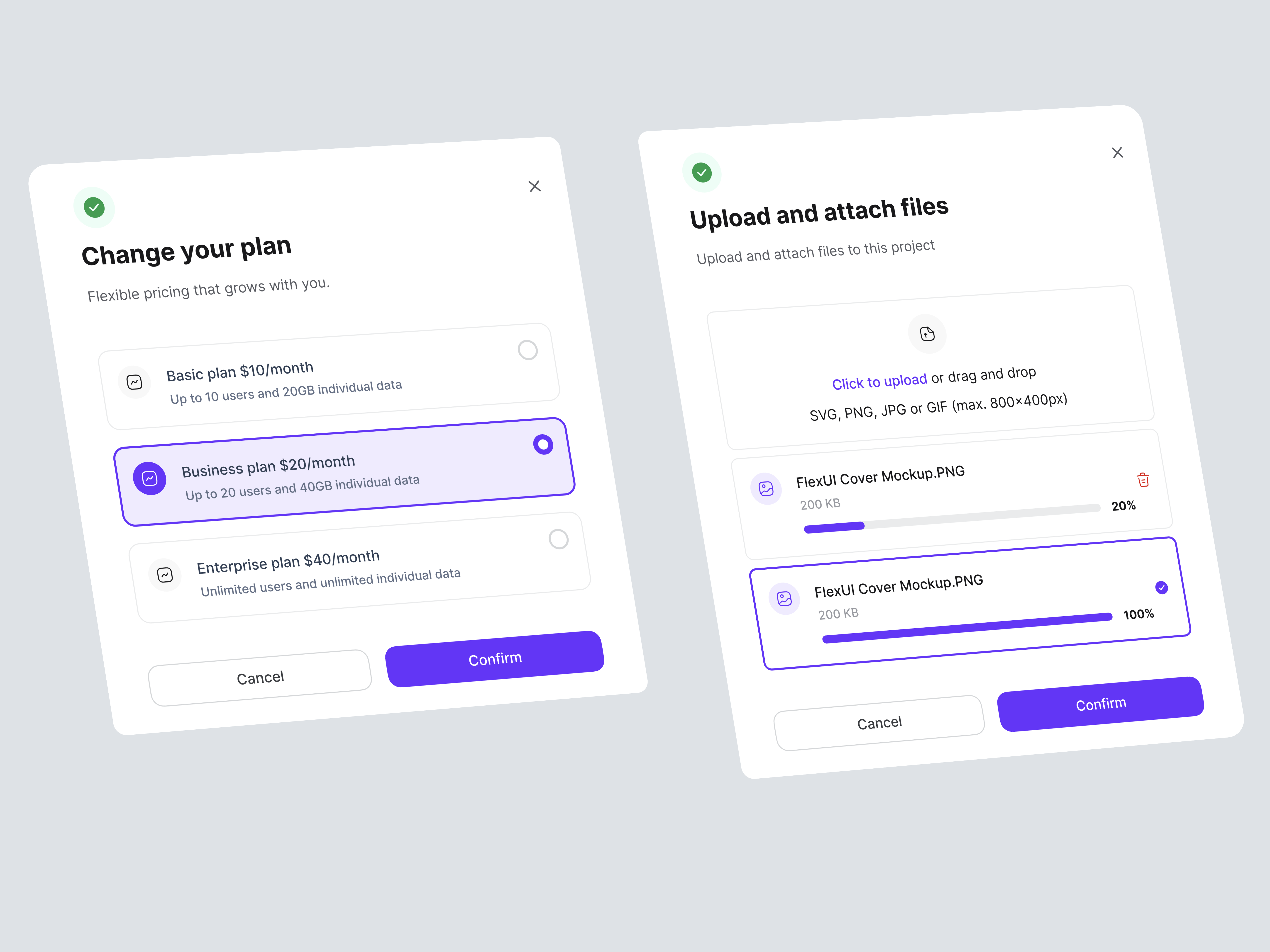 Modals card landing page by Nibex on Dribbble