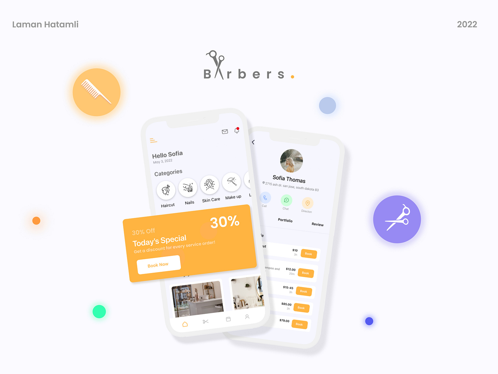 Barbers Mobile app UX/UI by Laman on Dribbble