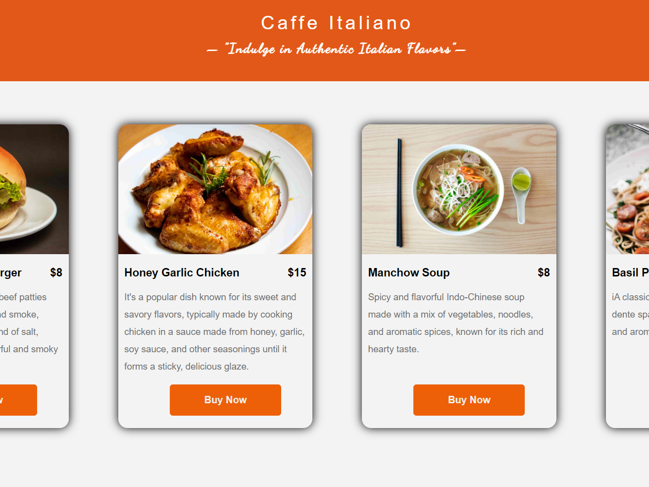 Caffe Italiano -Food Website by Shibin S P on Dribbble