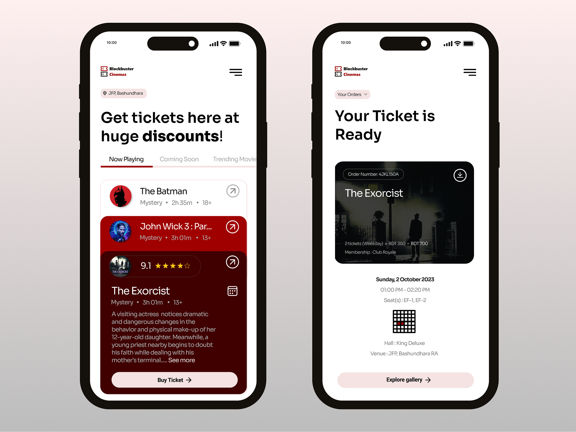 Movie Theatre Ticket App : Concept UI by Reza Al Hasan on Dribbble