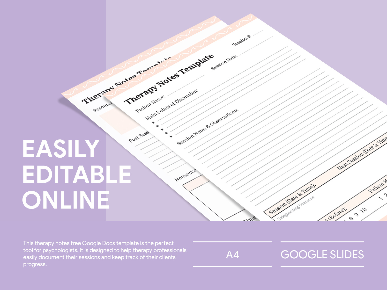 Therapy Notes Free Google Docs Template by Gdoc on Dribbble
