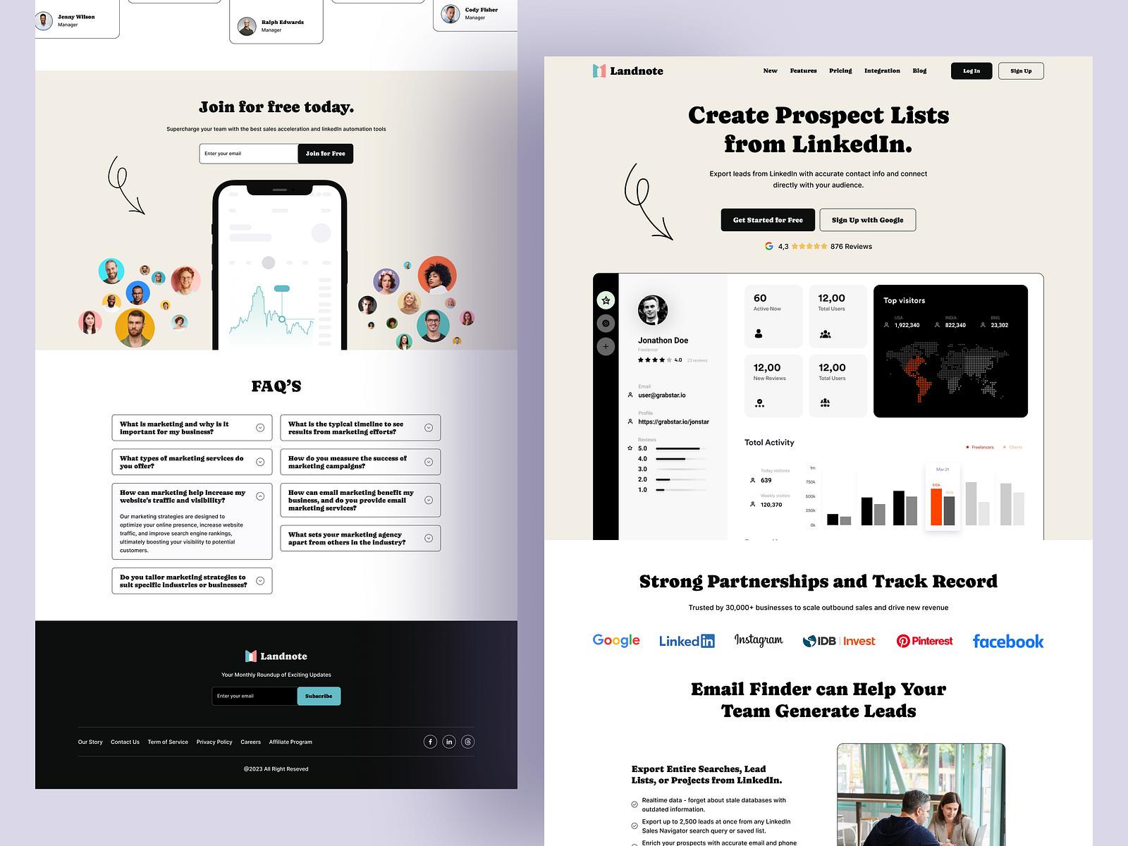 Marketing Landing Page UI kit | Landing Page by Ofspace UX/UI on Dribbble