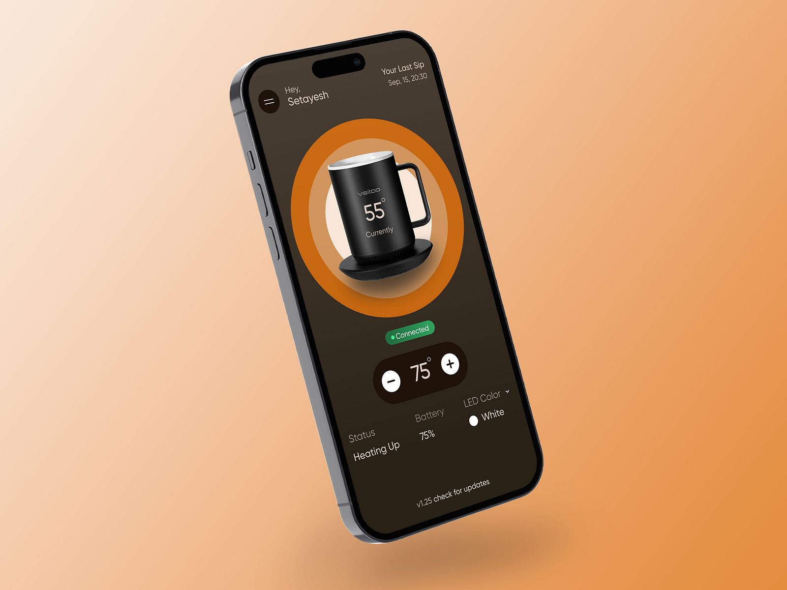 Smart Cup App UI Design by Setayesh Yousefnia on Dribbble