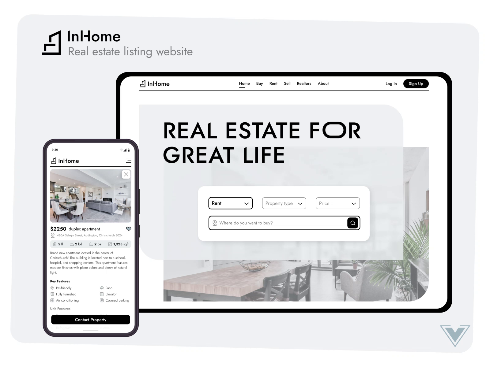 Real Estate Marketplace by 2V Modules on Dribbble